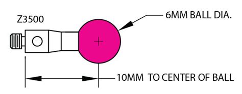 Accurate Cmm Ruby Styli M3 Thread 6mm Ball 10mm Length Z3500m3 Penn Tool Co Inc