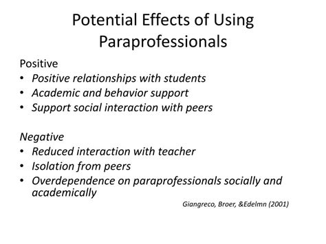 Ppt The Role Of Paraprofessionals In Special Education Powerpoint