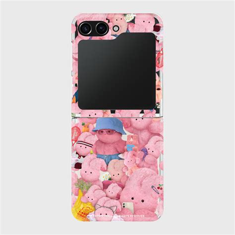 더나인몰 Pink Windy Mood Z플립 클리어하드케이스 투명 하드 폰케이스 갤럭시 케이스 플립폰케이스 제트플립 1 2 3 4 플립4 Z Flip Case 커플 친구