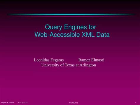 Ppt Query Engines For Web Accessible Xml Data Powerpoint Presentation