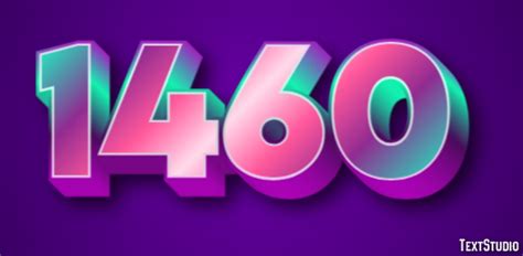 1460 Text Effect And Logo Design Number