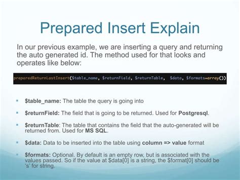 Sql Prepared Statements Tutorial Pptx