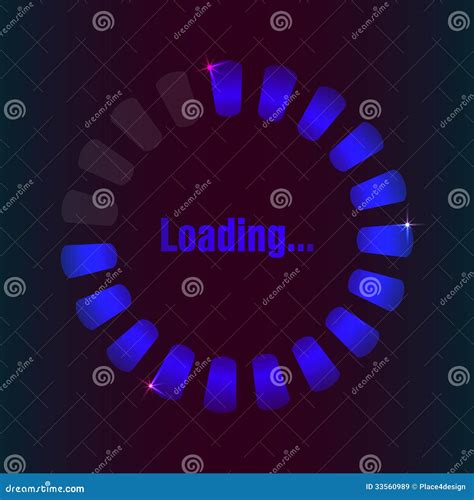 Blue Loading Bar Stock Vector Illustration Of Glossy 33560989