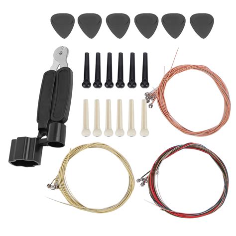 Guitar Accessory Kit String Pick Bridge Pin 3 In 1 Tool Replacement Set