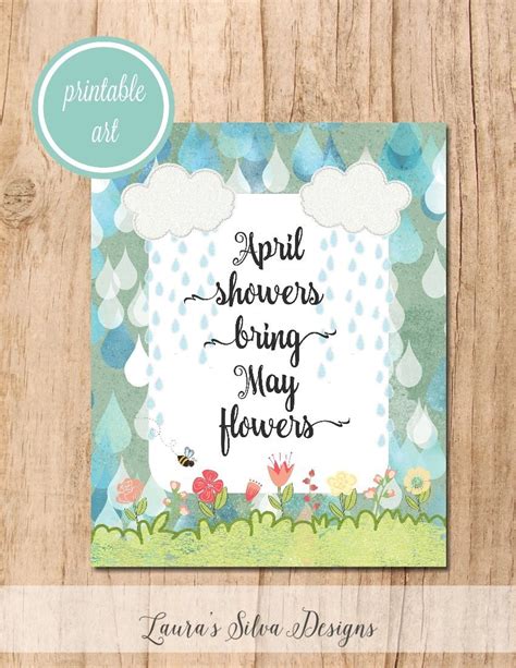 April Showers Bring May Flowers Printable Art