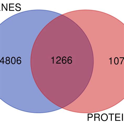 Venn Diagram Representing The Set Of Identified Proteins And The Coding