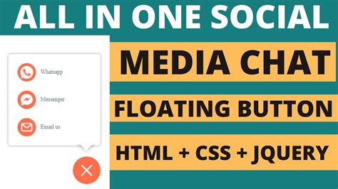 How To Create All In One Social Media Chat Floating Button Using Html