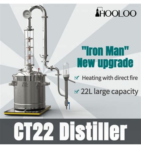증류기 증류수 홈 양조장 Home Brewed Distiller Hooloo Ct22 소형 브루잉 앵무새 부 티몬