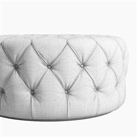 3d Model Round Tufted Cocktail Ottoman Vr Ar Low Poly Cgtrader
