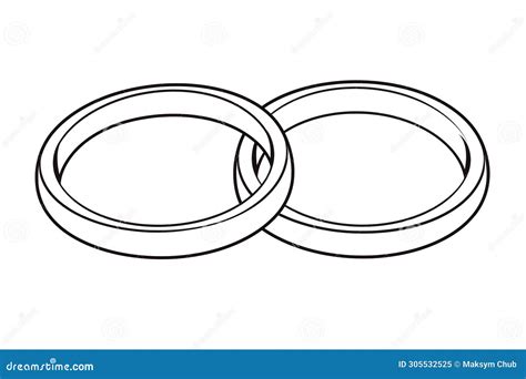 Elegant Line Drawing Of Wedding Rings Stock Illustration Illustration