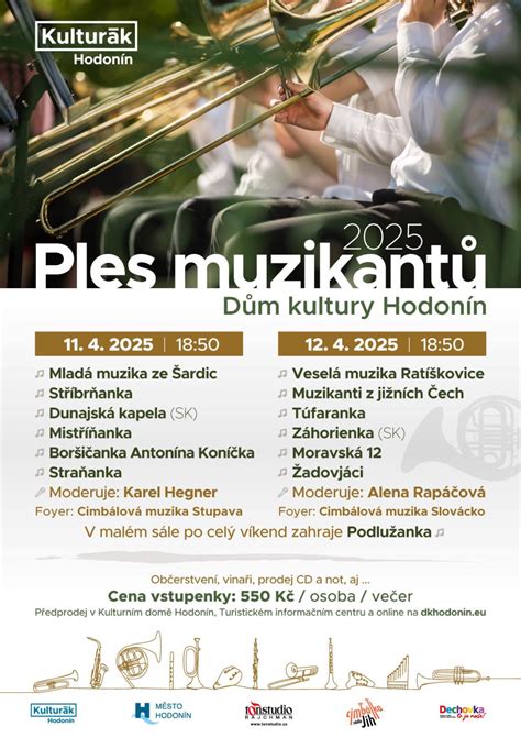 Ples Muzikantů 2025 Sobota Kulturní Dům Hodonín
