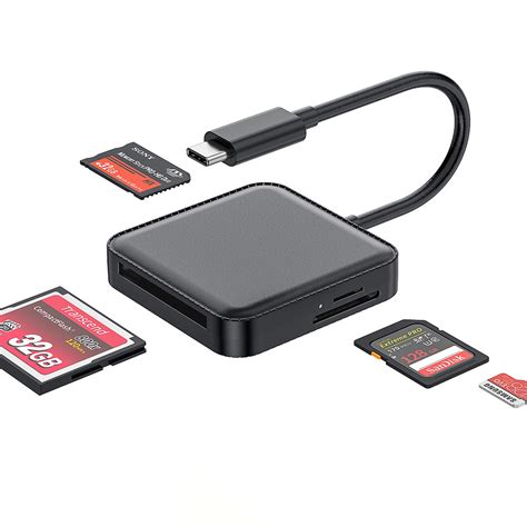 Usb Type C To Sd Tf Cf Ms 4 In 1 Card Reader