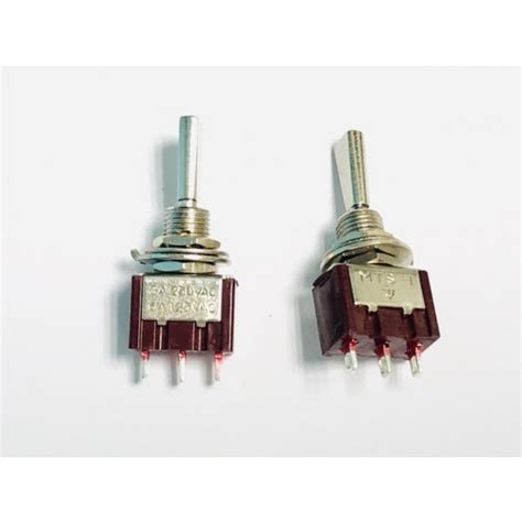 Mini Toggle Switch SPDT On Off On Metal Flat Handle