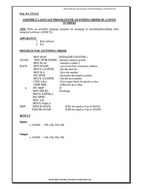 Data Transfer, Sorting | PDF | Pointer (Computer Programming) | Assembly Language