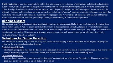 Outlier Detection In Data Mining An Essential Component Of