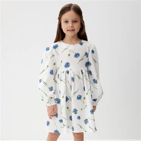 Платье детское с дл. рукавом KAFTAN "Васильки", Девочки, На любой сезон ...