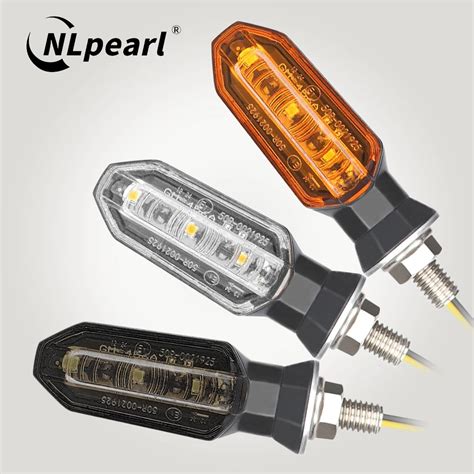 NLperal Motocicleta LED Turn Signal Lights Mini Âmbar Piscando Luz