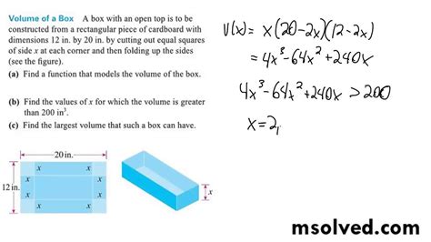 an open top box is to be made from a square piece of cardboard at rose