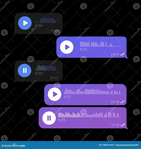 Set Voice Messages Icon With Sound Wave For Social Media Sms Template