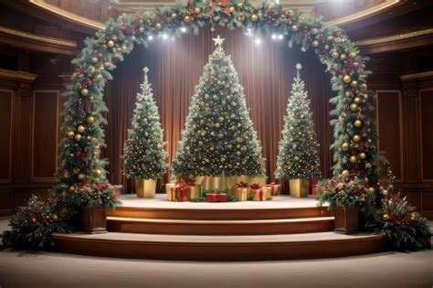 Premium Photo View Of Beautifully Decorated Christmas Tree