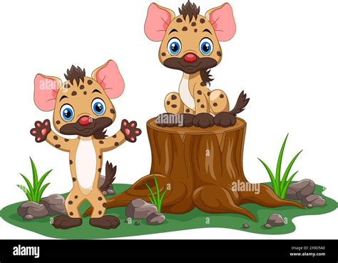 Cute Hyena Cartoon On White Background Stock Vector Image And Art Alamy