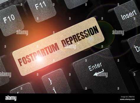 Hand Writing Sign Postpartum Depression Business Approach A Mood