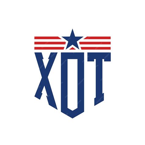 Premium Vector Patriotic Xot Logo With Star And American Flag Straps
