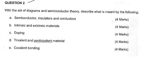 Solved QUESTION With The Aid Of Diagrams And Semiconductor Chegg