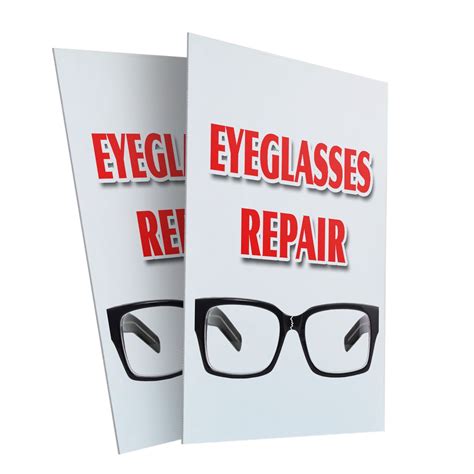 Eyeglass Repair 2 Pack 24 X 36 Plastic Signs Sign Insert 4mm
