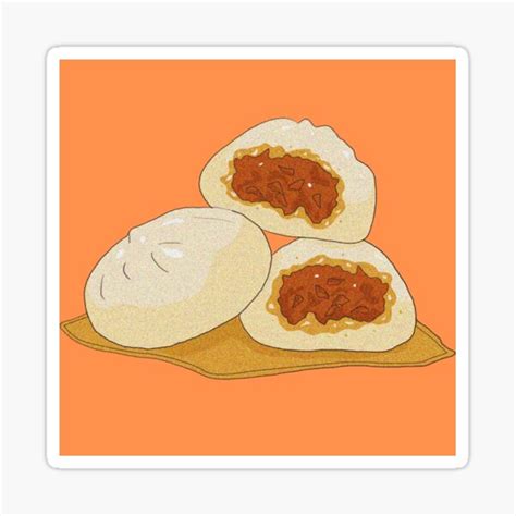 Bao Anime Food Pretty Simple Orange Sticker For Sale By Vkhandekar