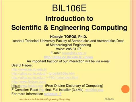 Ppt Bil106 E Introduction To Scientific And Engineering Computing