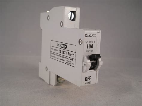 Mem Mcb Type 3 10 Amp M9 Single Pole 10a Memshield Circuit Breaker