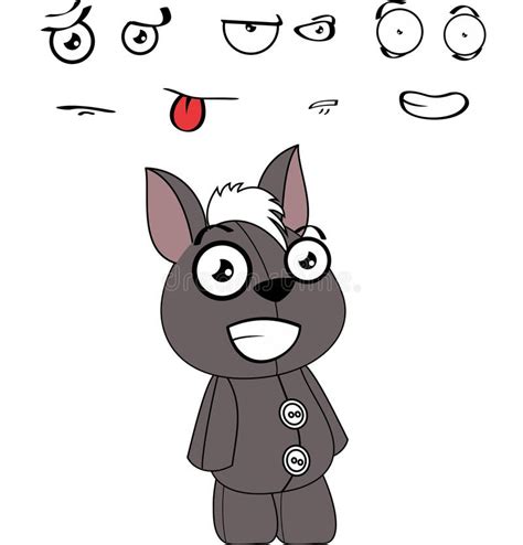 Cute Xoloitzcuintle Plush Toy Expressions Illustration Collection Stock Vector Illustration Of