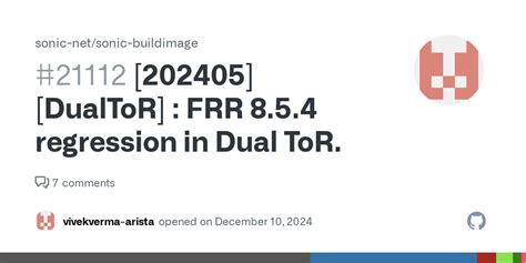 202405 Dualtor Frr 854 Regression In Dual Tor · Issue 21112 · Sonic Netsonic