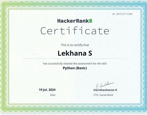 lekhana s on linkedin gratitude hackerrank certification