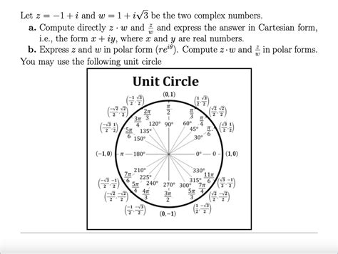 SOLVED Let Z 1 I And W 1 I 3 Be The Two Complex Numbers A