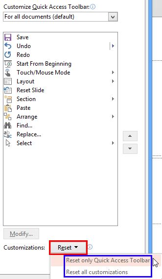 Reset Export And Import Qat Customizations In Powerpoint 2013 For Windows