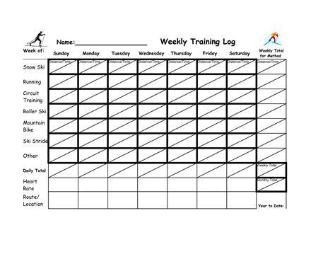 Training Log Template XLS