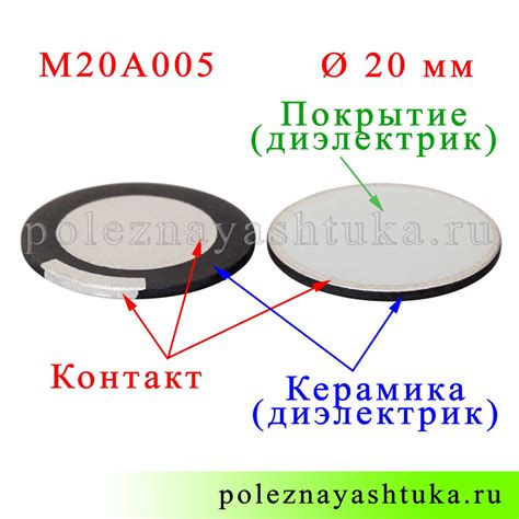 Ультразвуковая мембрана 20 мм для увлажнителя беспроводная, контакты снизу