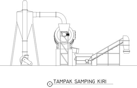 Left Side View Of Incinerator Machine In Detail AutoCAD 2D Drawing CAD