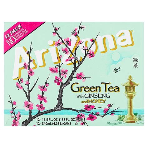 Arizona Green Tea With Ginseng And Honey 115 Fl Oz 12 Count The