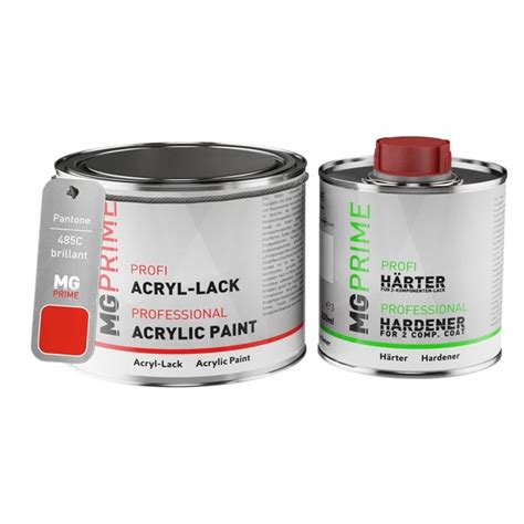 Pantone 485c Red Peinture Acrylique Brillante Pot De 075 Litre