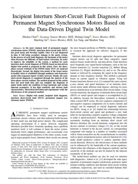 Incipient Interturn Short Circuit Fault Diagnosis Of Permanent Magnet Synchronous Motors Based