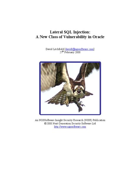 Lateral Sql Injection Oracle Pdf Plsql Parameter Computer Programming