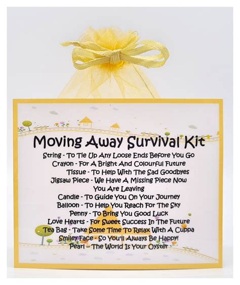 Moving Away Survival Kit Fun Novelty T Good Luck Etsy