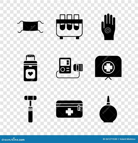 Set Medical Protective Mask Test Tube And Flask Rubber Gloves