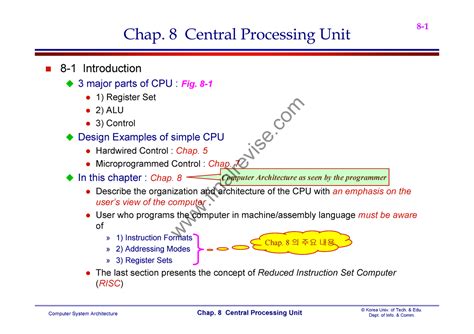 Computer System Architecture Chapter 8 Central Processing Unit By