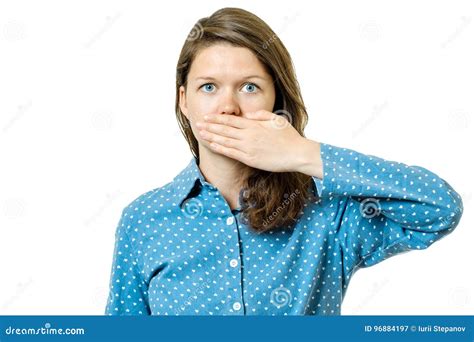 Young Woman With Closed Mouth Stock Image Image Of Closed Depressed