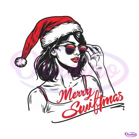 Vintage Taylor Swift Merry Swiftmas Santa Hat Svg Oladino