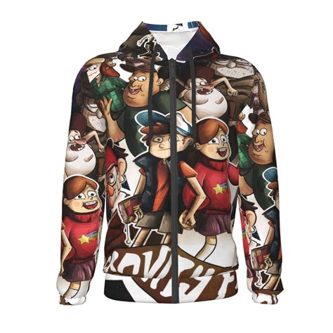 Youth Gravity Falls Zip Up Hoodie With Pocket Graphic Pullover Hooded